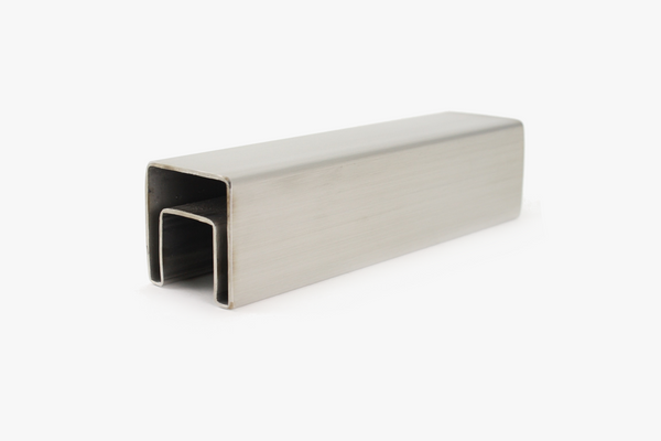 Square slot tube cap rail - Brushed stainless steel – Vancouver Glazing ...